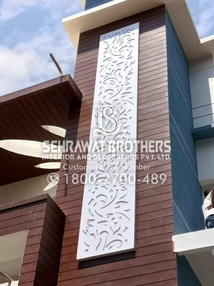 Get Waterproof WPC Frame, Free with Exterior Facade Jali | Thickness ...