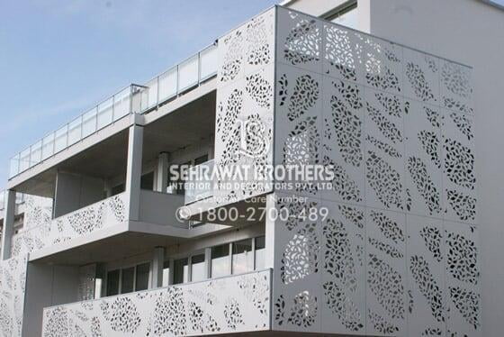 Get Waterproof WPC Frame, Free with Exterior Facade Jali | Thickness ...