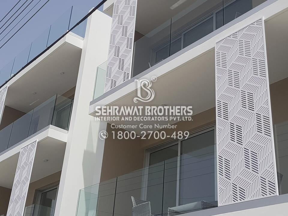 Get Waterproof WPC Frame, Free with Exterior Facade Jali | Thickness ...