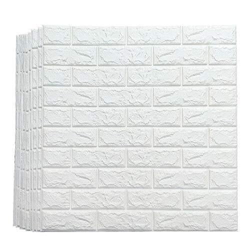 3D White Brick Wall Stickers Panel Self Adhesive Peel & Stick Wallpaper ...